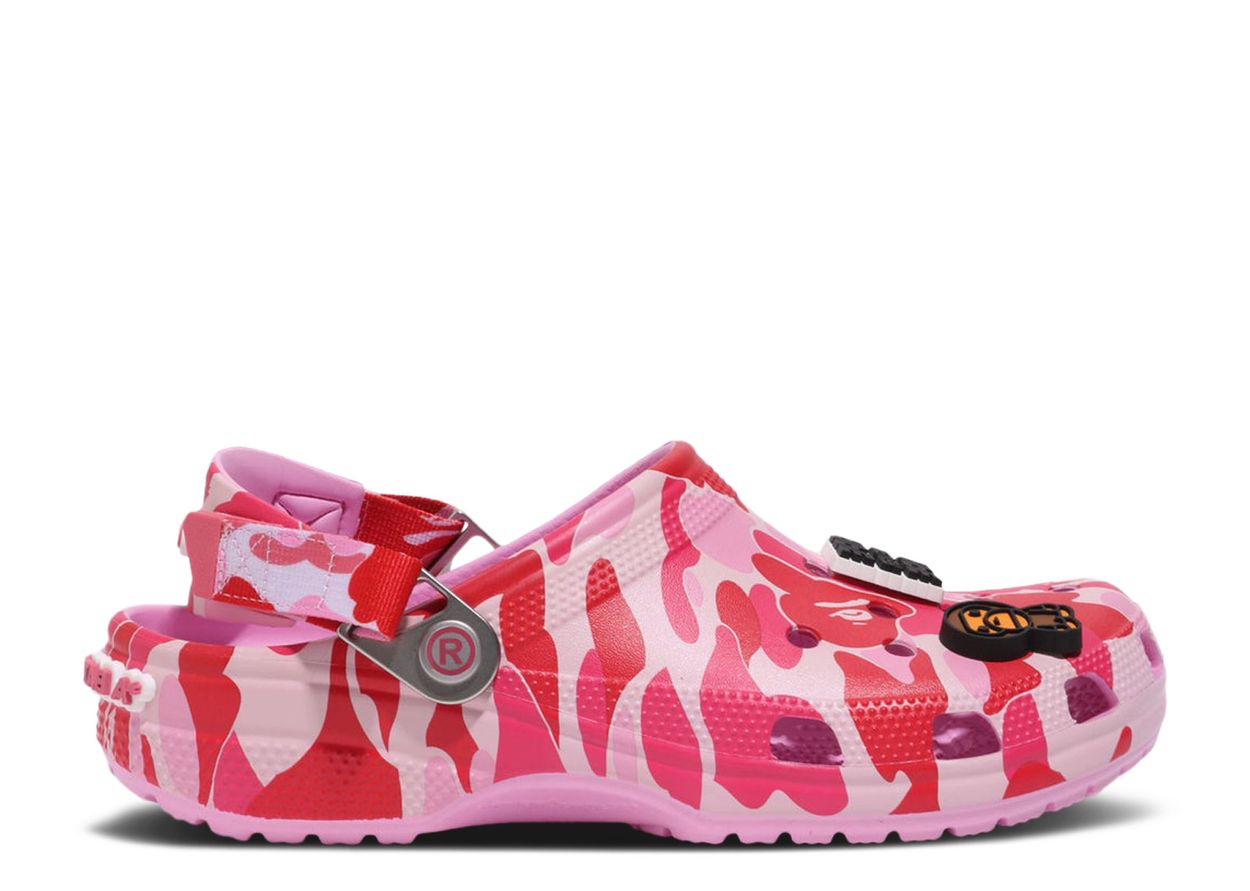Crocs Classic Clog - A Bathing Ape ABC Camo Pink – Grails SF