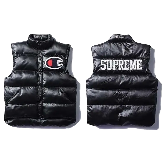 Supreme x Champion Puffy Vest - Black - Used – Grails SF